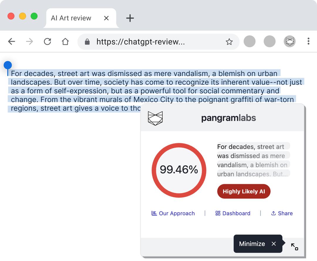 AI Detector Chrome Extension | Pangram Labs